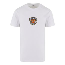 T-Shirt MisterTee "MisterTee Detroit Tiger Head Patch Tee", Damen, Gr. XS, weiß, 100% Baumwolle, bedruckt, normal, Rundhals, Shirts T-Shirt