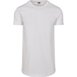 T-Shirt Urban Classics "Urban Classics Herren Short Shaped Turn Up Tee", Damen, Gr. XL, weiß, 100% Baumwolle, unifarben, slim fit, Rundhals, Shirts T-Shirt