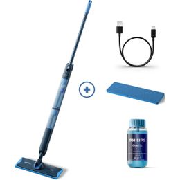 Philips Akku-Wischmopp "OneUp elektrischer Wischer 5000 Series XV5113/01", blau, B:35cm H:142,4cm T:12cm, Akkusauger, 70 min Akku-Laufzeit, inkl. 1 Pad und 40 ml Reiniger, Topseller