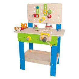 Spielwerkbank HAPE "Meister Werkbank (38-tlg.)", bunt, Rollenspielzeug, JungenB:81cm H:55cm T:28cm, Kunststoff, B:81cm H:55cm T:28cm