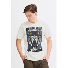 T-Shirt Blend "BHTee", Damen, Gr. 3XL, wei&szlig; (wei&szlig; tiger), Web, 100% Baumwolle, bedruckt, Basic, regular fit normal, Rundhals, normaler Saum, Shirts T-Shirt, L&auml;ssiges T-Shirt mit Print
