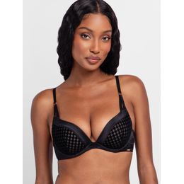 Dorina Damen Push-up-BH "JULIANNA", Gr. 95schwarz, Mesh, Obermaterial: 49% Polyamid, 45% Polyester, 6% Elasthan, BHs