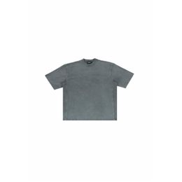 T-Shirt DROPSIZE "Dropsize SIDE RIB T-SHIRT", Damen, Gr. M, acid washed grau, 100% Baumwolle, unifarben, oversize, Rundhals, Shirts T-Shirt
