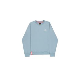 Sweater Alpha Industries "Basic Sweatshirt SL", Herren, Gr. M, bunt (graublau), Obermaterial: 80% Baumwolle, 20% Polyester, regular fit, Sweatshirts Sweater