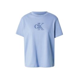 Calvin Klein Jeans T-Shirt 'CLASSIC SEASONAL' Damen Gr&ouml;&szlig;e M taubenblau / dunkelblau / silber