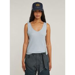 G-Star Raw G-STAR Damen T-Shirt "Asymmetrical Zip Slim Tanktop"plein air, Gr. S, Obermaterial: 100% Baumwolle, Shirts