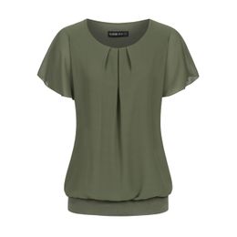 T-Shirt CLOUD 5IVE "CLOUD 5IVE", Damen, Gr. L, military grün, 100% Polyester, unifarben, normal, Rundhals, Shirts T-Shirt