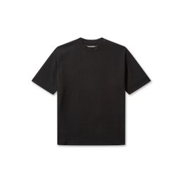 T-Shirt IRASUTO STUDIOS "Irasuto Studios WAFFLE T-SHIRT", Damen, Gr. L, schwarz, 70% Polyester, 30% Baumwolle, bedruckt, oversize, Rundhals, Shirts T-Shirt