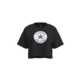 T-Shirt Converse "CHUCK PATCH TEE", Damen, Gr. L, Converse schwarz, Obermaterial: 62% Baumwolle, 33% Polyester, 5% Elasthan, Shirts T-Shirt, sportlicher Stil, mit kurzen &Auml;rmeln, mit flexiblem Elasthan-Anteil