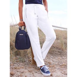 Jerseyhose Casual Looks, Damen, Gr. 36, Normalgr&ouml;&szlig;en, wei&szlig;, 76% Polyester, 20% Viskose, 4% Elasthan, unifarben, Hosen Jerseyhose