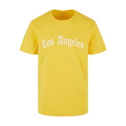 T-Shirt MisterTee "MisterTee Herren Los Angeles Wording Tee", Damen, Gr. S, taxigelb, 100% Baumwolle, bedruckt, normal, Rundhals, Shirts T-Shirt