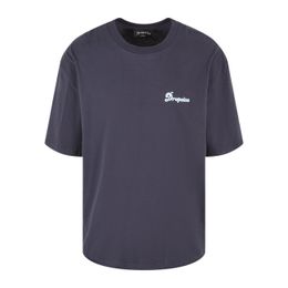 T-Shirt DROPSIZE "Dropsize Herren Heavy Grow Rich T-Shirt", Damen, Gr. S, navy, 100% Baumwolle, bedruckt, oversize, Rundhals, Shirts T-Shirt