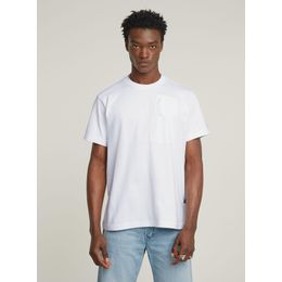 G-Star Raw T-Shirt G-STAR "Outdoor Woven Pocket Loose T-Shirt", Damen, Gr. L, weiß, Obermaterial: 100% Baumwolle, Shirts T-Shirt