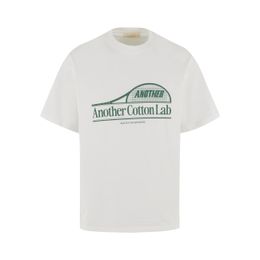 T-Shirt ANOTHER COTTON LAB "Another Cotton Lab Another Racket Oversized T-Shirt", Damen, Gr. S, weiß, 100% Baumwolle, bedruckt, oversize, Rundhals, Shirts T-Shirt