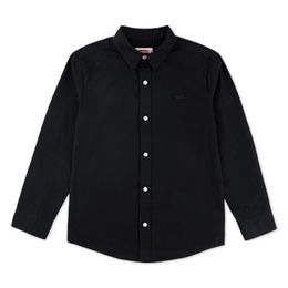Langarmhemd LEVI'S KIDS "BATTERY HOUSEMARK SHIRT", Kinder, Gr. 16 (176), N-Gr, schwarz, Web, Obermaterial: 100% Baumwolle, 1-Knopf-Manschette, Hemden, mit Kentkragen