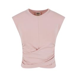 Urban Classics Damen T-Shirt "Urban Classics Ladies Cropped Wrapped Top"powderrose, Gr. S, unifarben, 95% Baumwolle, 5% Elasthan, Shirts