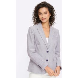 Heine Herren Jackenblazer "Blazer"marine, wei&szlig;, gestreift, Gr. 44, 65% Polyester, 35% Baumwolle, Blazer