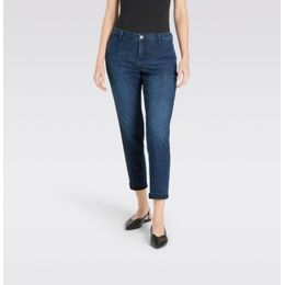 Slim-fit-Jeans MAC "CHINO turn up", Damen, Gr. 44, N-Gr, schwarz basic wash, Denim/Jeans, Obermaterial: 98% Baumwolle, 2% Elasthan, unifarben, slim fit kn&ouml;chelfrei, Jeans Slim-fit-Jeans, im Five-Pocket Style