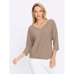 Heine Damen Fledermauspullover "Pullover"sesam, Gr. 42, unifarben, 50% Viskose, 28% Polyester, 22% Polyamid, Pullover