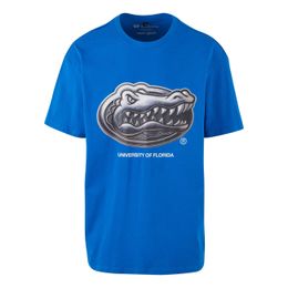T-Shirt "Upscale by Mister Tee Florida Gators Chrome Logo Oversize Tee", Damen, Gr. XL, cobaltblau, 100% Baumwolle, UPSCALE BY MISTER TEE, bedruckt, oversize, Rundhals, Shirts T-Shirt
