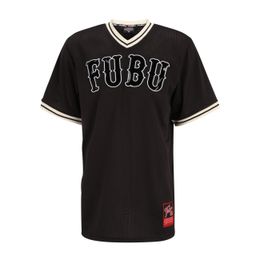 T-Shirt Fubu "Fubu Herren FM231-002-2 Fubu Vintage Lacque Mesh Tee", Damen, Gr. S, schwarz, 100% Polyester, bedruckt, relaxed fit, Rundhals, Shirts T-Shirt