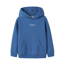 Kapuzensweatshirt name it "NKMBRODY LS NREG SWEAT WH BRU NOOS", Jungen, Gr. 116, delft, Sweatware, Obermaterial: 70% Baumwolle, 30% Polyester, unifarben, normal normal, Rundhals, Rippbündchen, Sweatshirts