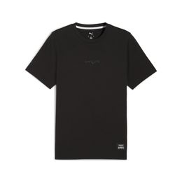 T-Shirt Puma "Puma x ASTON MARTIN ARAMCO F1 TEAM Graphic T-Shirt Herren", Damen, Gr. L, schwarz, Obermaterial: 100% Baumwolle; Rippe: 29% Polyester, 71% Baumwolle, bedruckt, relaxed fit, Rundhals, Shirts T-Shirt