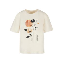 T-Shirt Merchcode "Merchcode Ladies Sunlight Bloom Tee", Damen, Gr. S, sandweiß, 100% Baumwolle, bedruckt, oversize, Rundhals, Shirts T-Shirt