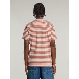 G-Star Raw T-Shirt G-STAR "Nifous Stripe T-Shirt", Damen, Gr. L, dk brick, etruscan rot stripe, 100% Baumwolle (Biologisch), Shirts T-Shirt