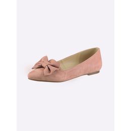Andrea Conti Damen Ballerina, Gr. 37rose, Leder, Veloursleder, Schuhe