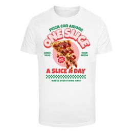 T-Shirt MisterTee "MisterTee Pizza Amore Tee", Damen, Gr. L, weiß, 100% Baumwolle, bedruckt, normal, Rundhals, Shirts T-Shirt