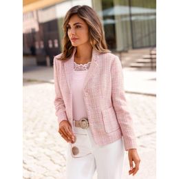 Jackenblazer Lady "Bouclé-Blazer", Herren, Gr. 40, hellrosé, gemustert, 100% Polyester, Blazer