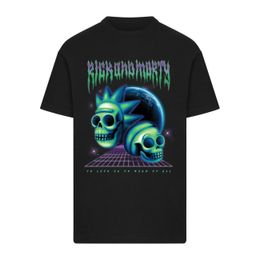 T-Shirt Merchcode "Merchcode Rick & Morty Skull Tee", Damen, Gr. XS, schwarz, 100% Baumwolle, bedruckt, normal, Rundhals, Shirts T-Shirt