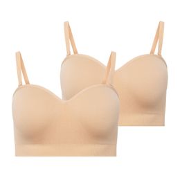 B&uuml;gelloser BH Jockey "Seamfree", Damen, Gr. L, N-Gr, beige (light), Jersey, Obermaterial: 94% Polyamid, 6% Elasthan, unifarben, BHs, abnehmbare Tr&auml;ger, breites Unterbrustband