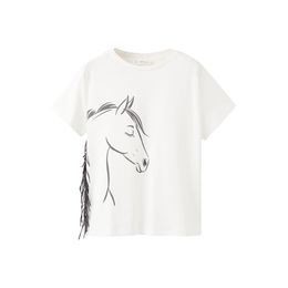 Mango Kids Shirt 'HORSE' girl White size 11-12