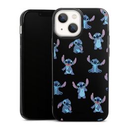 DeinDesign iPhone 13 Mini Handy Slim Case extra d&uuml;nn Silikon Handyh&uuml;lle schwarz H&uuml;lle Lilo & Stitch Disney Official Licensed Product Silikon Slim Case