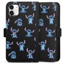 DeinDesign iPhone 11 Handy Klapph&uuml;lle Handyh&uuml;lle aus Kunst Leder schwarz Flip Case Lilo & Stitch Disney Official Licensed Product Sideflip mit Lasche