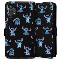 DeinDesign Galaxy A32 5G Handy Klapph&uuml;lle Handyh&uuml;lle aus Kunst Leder schwarz Flip Case Official Licensed Product Lilo & Stitch Disney Sideflip mit langer Lasche