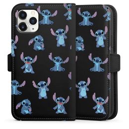 DeinDesign iPhone 11 Pro Handy Klapph&uuml;lle Handyh&uuml;lle aus Kunst Leder schwarz Flip Case Lilo & Stitch Disney Official Licensed Product Sideflip mit Lasche
