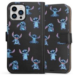 DeinDesign iPhone 13 Pro Max Handy Klapph&uuml;lle Handyh&uuml;lle aus Kunst Leder schwarz Flip Case Lilo & Stitch Disney Official Licensed Product Sideflip mit langer 