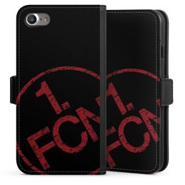 DeinDesign iPhone 8 Handy Klapph&uuml;lle Handyh&uuml;lle aus Kunst Leder schwarz Flip Case 1. Fcn Merchandise Texture Sideflip mit Lasche