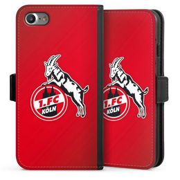 DeinDesign iPhone SE (2020) Handy Klapph&uuml;lle Handyh&uuml;lle aus Kunst Leder schwarz Flip Case 1. Fc K&ouml;ln Effzeh Official Licensed Product Sideflip mit Lasche