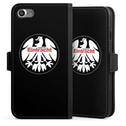 DeinDesign iPhone SE (2020) Handy Klapph&uuml;lle Handyh&uuml;lle aus Kunst Leder schwarz Flip Case Sge Eintracht Frankfurt Official Licensed Product Sideflip mit Lasche