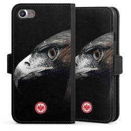 DeinDesign iPhone SE (2020) Handy Klapph&uuml;lle Handyh&uuml;lle aus Kunst Leder schwarz Flip Case Eintracht Frankfurt Official Licensed Product European Cup Sideflip mit
