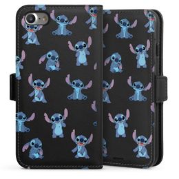 DeinDesign iPhone 8 Handy Klapph&uuml;lle Handyh&uuml;lle aus Kunst Leder schwarz Flip Case Official Licensed Product Lilo & Stitch Disney Sideflip mit Lasche