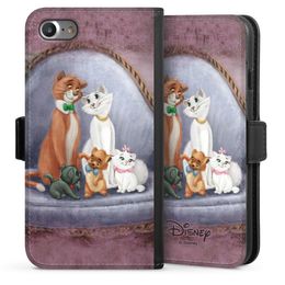 DeinDesign iPhone SE (2020) Handy Klapph&uuml;lle Handyh&uuml;lle aus Kunst Leder schwarz Flip Case Aristocats Disney Official Licensed Product Sideflip mit Lasche