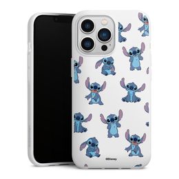 DeinDesign iPhone 13 Pro Handy Silikon H&uuml;lle Case wei&szlig; Handyh&uuml;lle Lilo & Stitch Disney Official Licensed Product Silikon Case