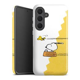 DeinDesign Galaxy S25 FE Handy Panzer Handyh&uuml;lle robuste Outdoor H&uuml;lle Schutzh&uuml;lle gl&auml;nzend Snoopy Peanuts Children Tough Case