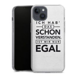 DeinDesign iPhone 14 Plus Handy Case Handyh&uuml;lle transparent H&uuml;lle Spruch Sayings Statement Hard Case