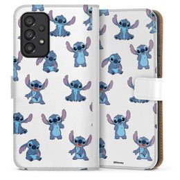 DeinDesign Galaxy A33 5G Handy Klapph&uuml;lle Handyh&uuml;lle aus Kunst Leder wei&szlig; Flip Case Official Licensed Product Lilo & Stitch Disney Sideflip mit Lasche